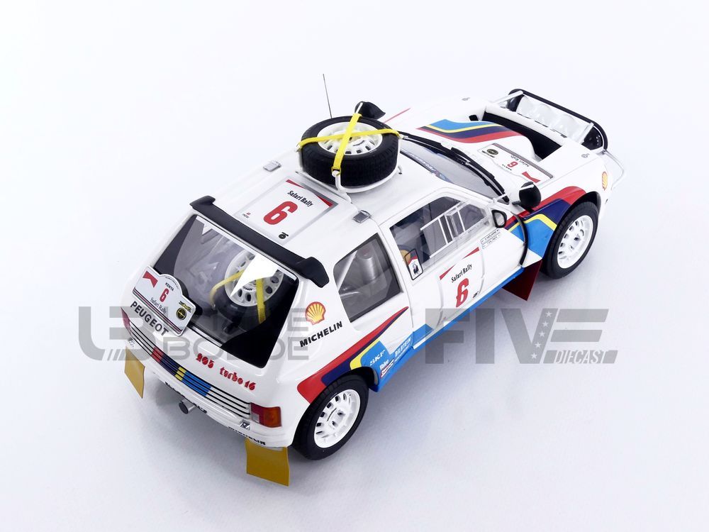 OTTO MOBILE 1/18 - PEUGEOT 205 T16 - Rally Safari 1985 - Little Bolide