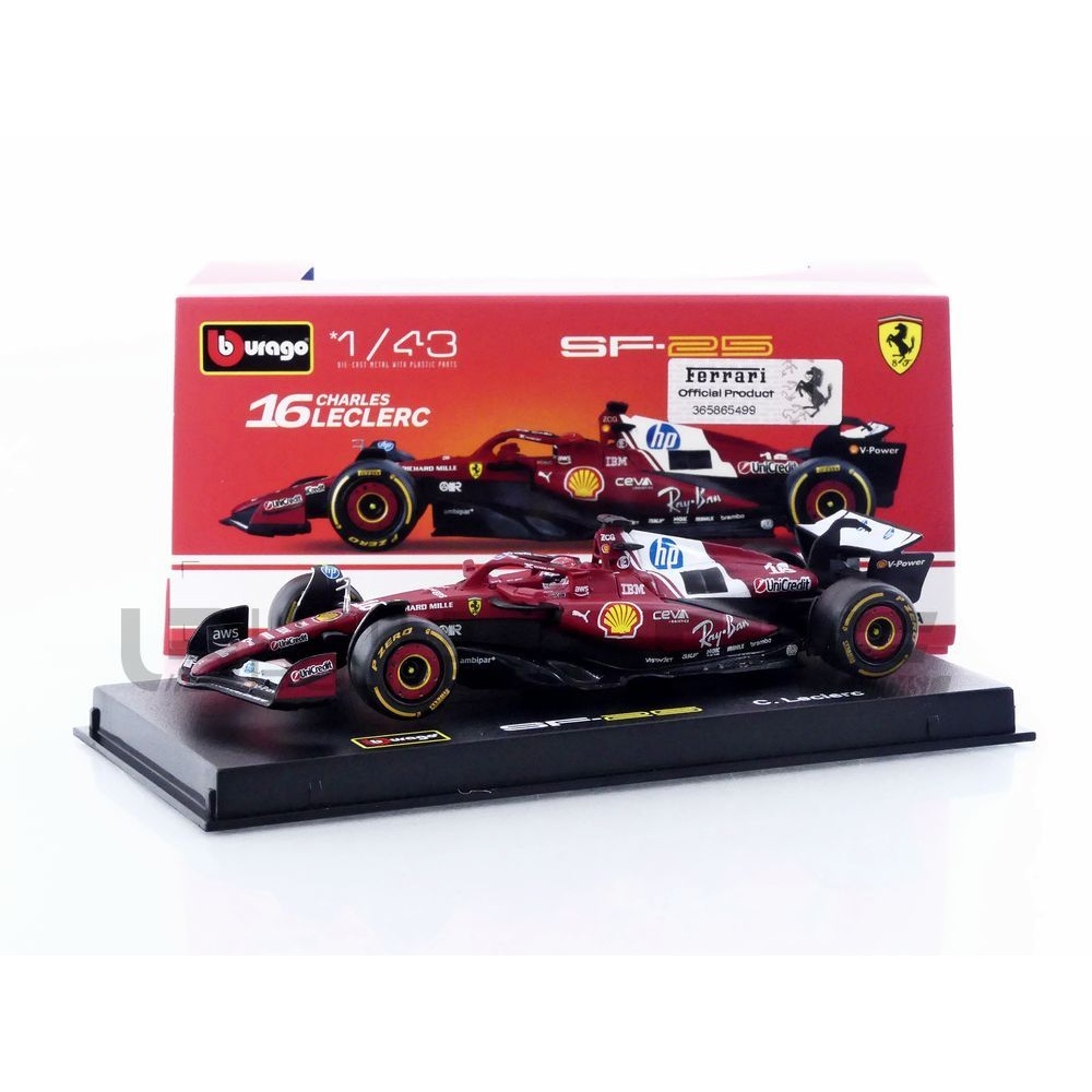 36852-L16 – BBURAGO 1/43 - FERRARI SF-25 - Season Car GP 2025 (C ...